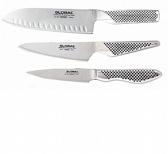 סט שלישיית סכיני GLOBAL הכולל את דגמי G-80, GS-3 ו-GS-38 – הבחירה ...